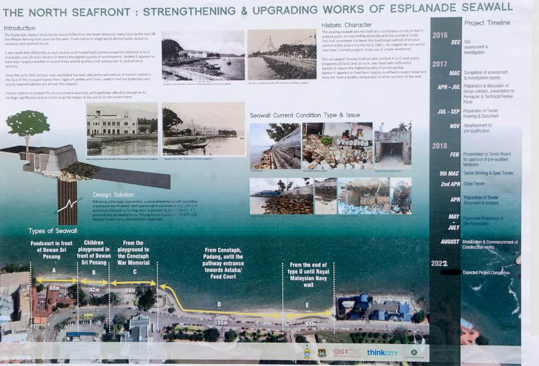 Esplanade seawall project to be completed by Q1 next year | Penang ...